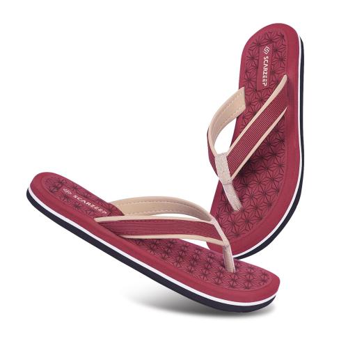 Buy Scarzeep Women Ego Ortho Step Ortho Slipper - 8 Uk (Maroon) Online ...