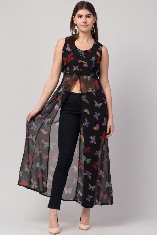 Buy Lilyn women printed frontslit dress Online at Best Prices in India ...