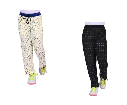 Buy KAYU Girls Cotton Printed Lower Track Pant (Pack of 2) Online at ...