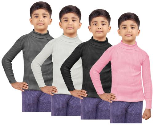 Buy IndiWeaves Boys Wool Warm High Neck Skivvy for Winter (Pack of 4 ...