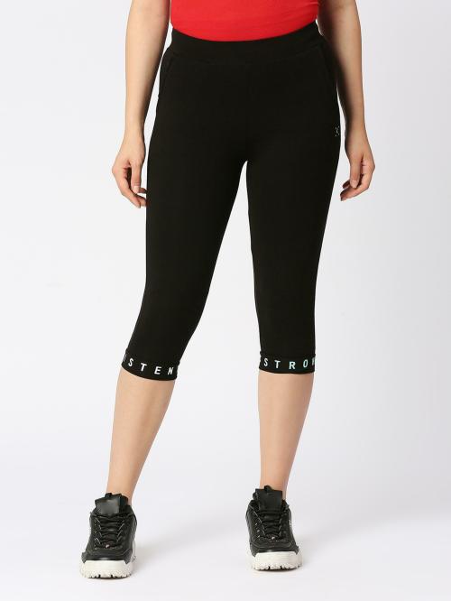 Buy Lovable Solid French Terry Capris Black_XL Online at Best Prices in ...