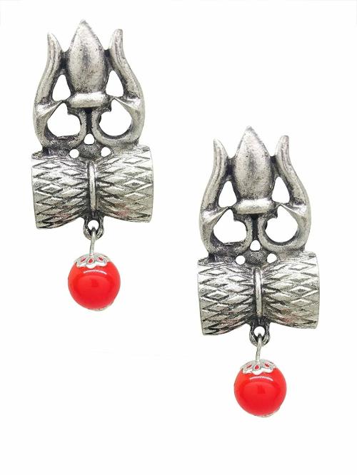 Buy Total FashionOxidised Silver Plated Mahadev Trishul Damru Earrings ...