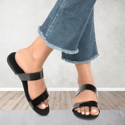 Buy FABYCARRY Black Flat Sandals for Women Online at Best Prices in ...