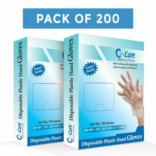 Buy C- Cure Definition of Quality Disposable Plastic hand Gloves For ...