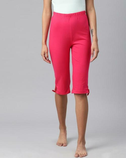 Buy NOTYET BY US Women Pink Solid Capris (30) Online at Best Prices in ...