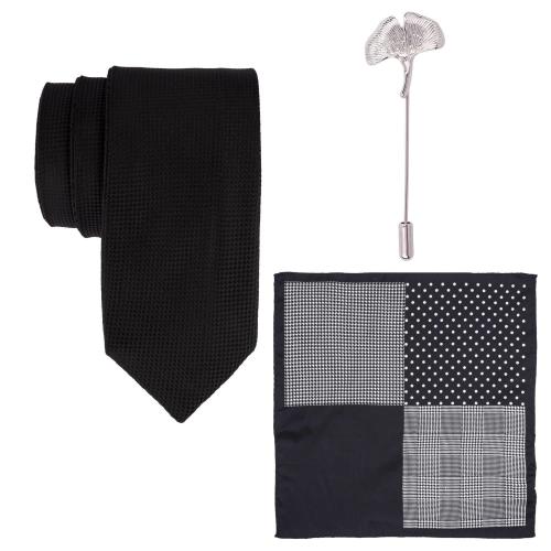 Buy The Tie Hub Reversible Black Silk and Brass Necktie with Lapelpin ...