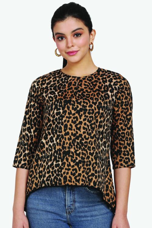 Buy Pretty Loving Thing Women Animal Print Multicolor Top Online at ...