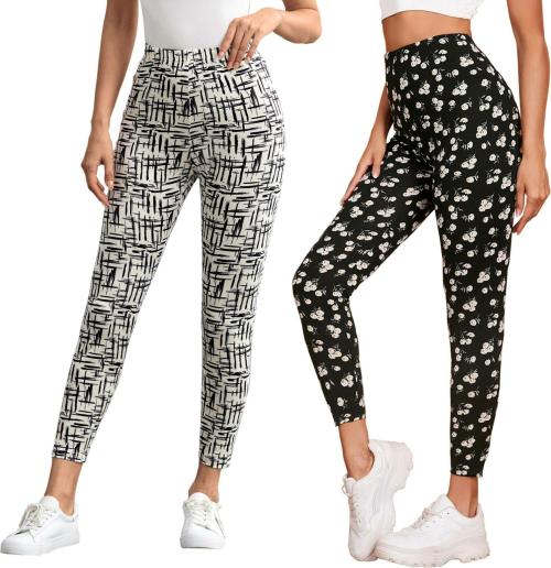 Buy ALISBA Women Multicolor Printed Lycra Blend High Rise Jeggings (XXL ...