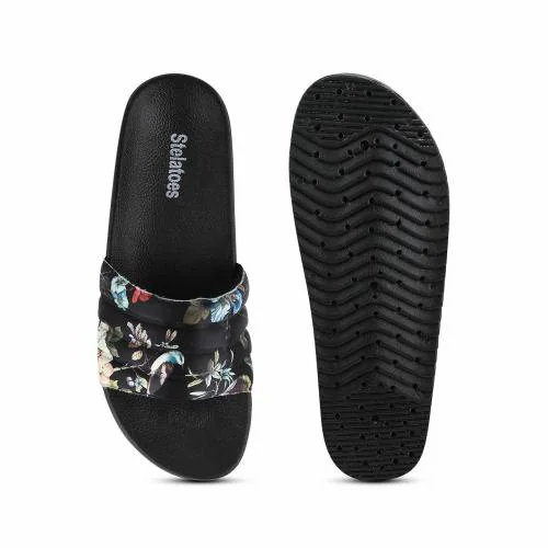Buy Stelatoes Women Black Printed FlatForm Online at Best Prices in ...