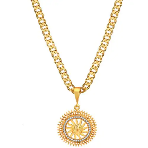 Fashion Frill Mesmerizing Mens Jewellery Golden Chain For Men AD Sun ...