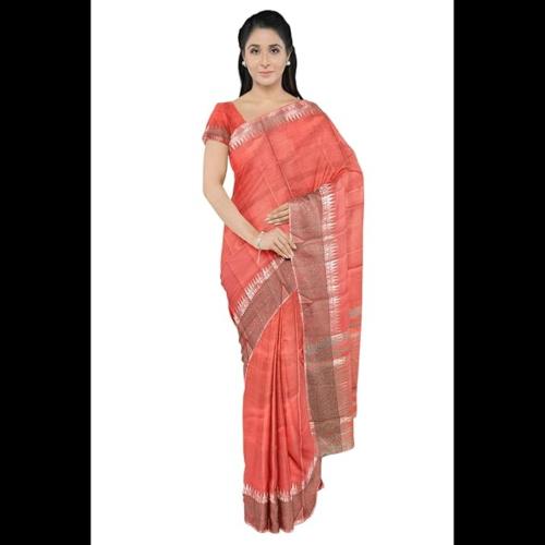 Buy MANUMA Women's Kanjivaram Type Woven Cotton Silk Saree With Heavy ...