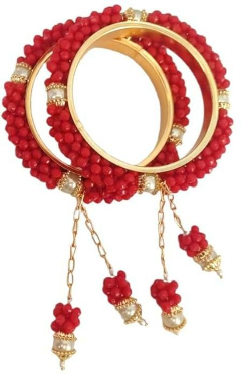 Buy REDDIX Plastic latkan Stylish Bangles for Womens-RED-2.8 Online at ...