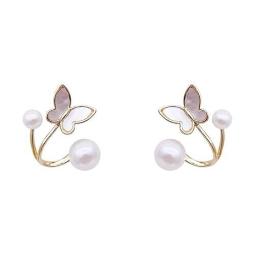 Buy JewellOPedia Good Designs Small Butterfly Wings Earing Pearl Stud ...