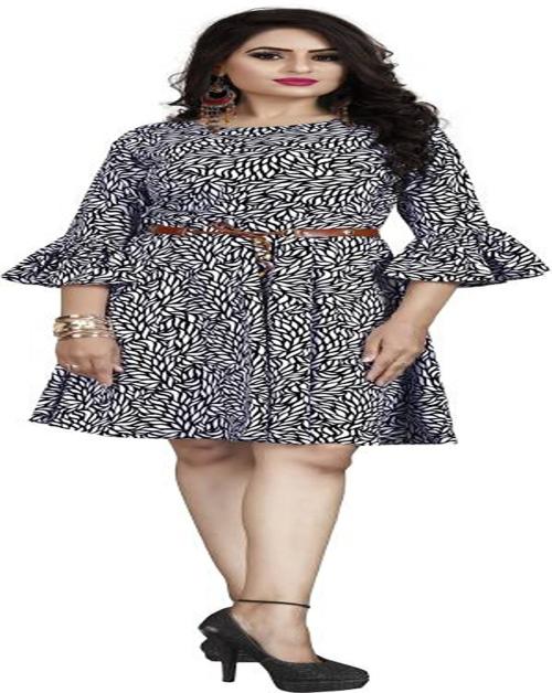 FACHARA Women Fit and Flare Blue Dress - JioMart