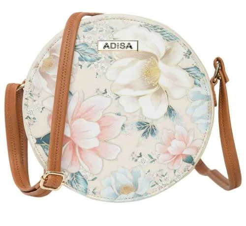 Buy Adisa Cream For Women Sling Bag SL6007-CREAM Online at Best Prices ...
