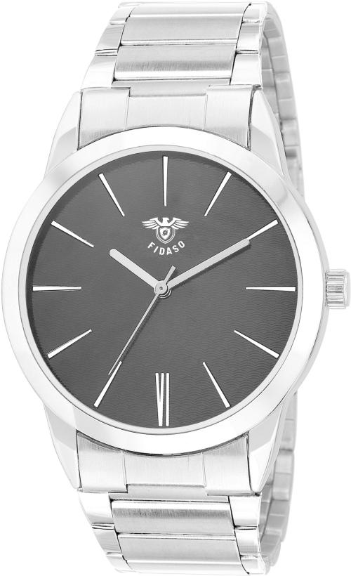 Buy Fidaso Analog Black Dial Silver Strap Watch For Men Online at Best ...