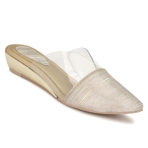 Buy Avalyne Womens GOLDEN Synthetic Fashion Mules Slip-on Online at ...