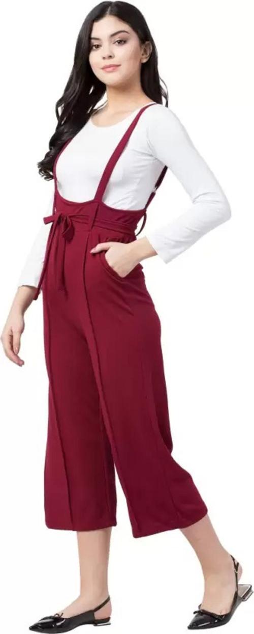 Buy Famiss fashion Women's dungaree/overalls(Maroon-L) Online at Best ...