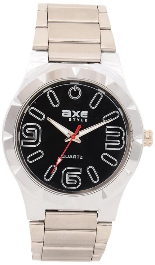 Buy Axe Style Analog Black Dial Silver Strap Watch for Men (X0120C ...