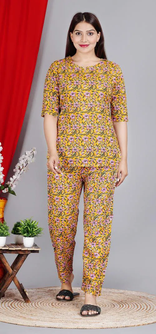 Buy Meena Collection Women Floral Print Yellow Co-ords Online at Best ...