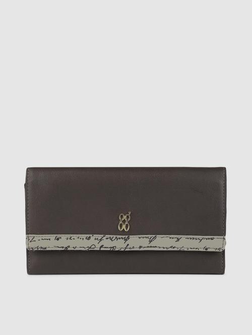Buy Baggit Women Brown Synthetic Leather Three Fold Wallet Online at ...