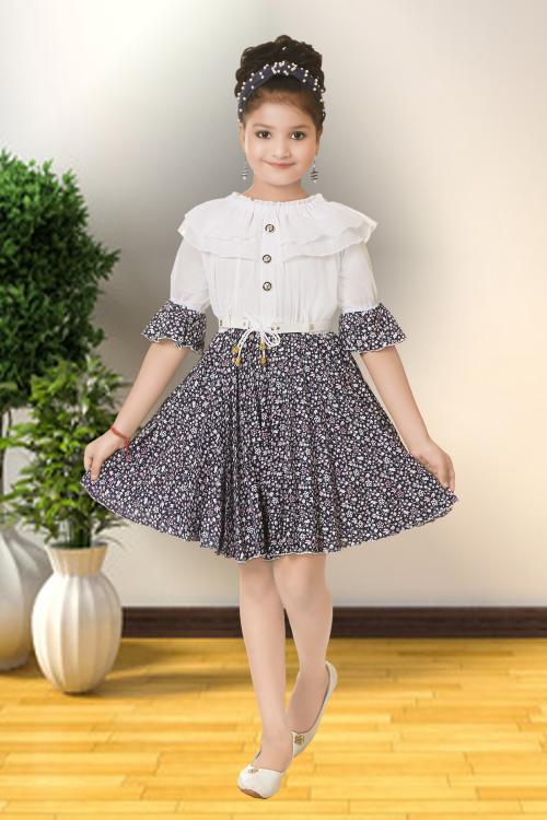 Buy ULTRA TREND Girls Midi/Knee Length Festive/Wedding Dress (Blue ...