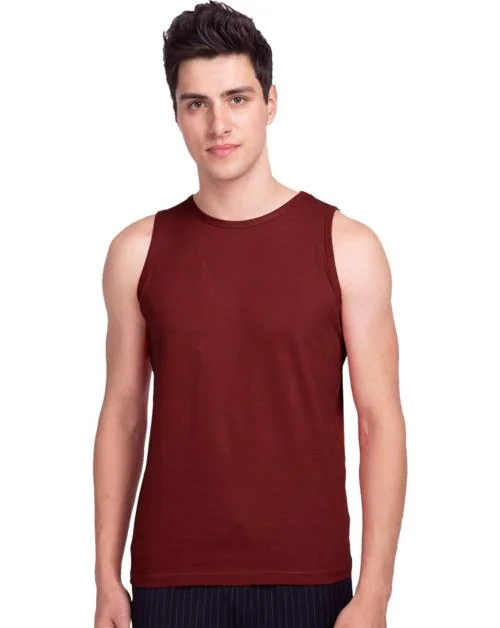 Buy Organic Chics Men Maroon Solid Pure Cotton Sleeveless Vest - (XXL) Online at Best Prices in ...