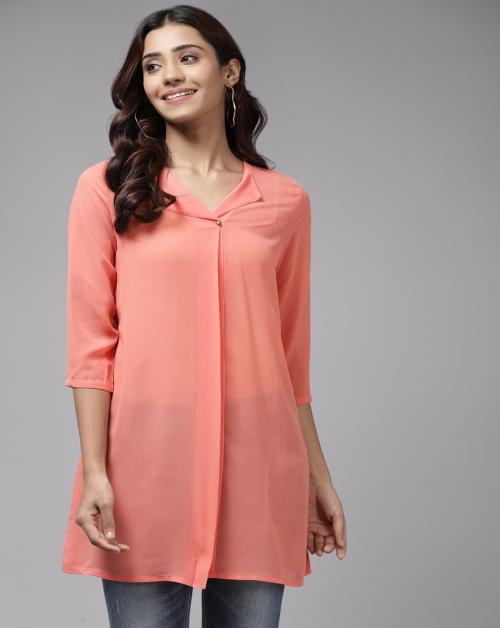 Buy Aarika Women's Gajri Color Georgette Top Online at Best Prices in ...