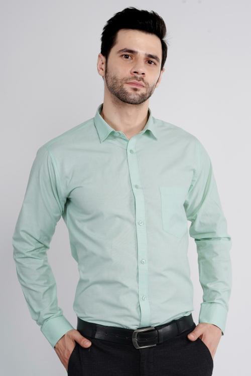 Buy Diamond Bird Men Mint Solid Cotton Blend Formal Shirts (44) Online at Best Prices in India ...
