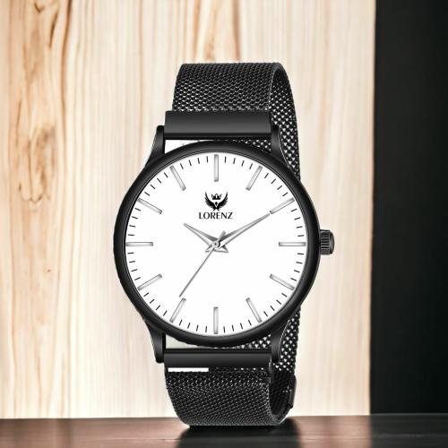 Buy Lorenz Black Analog (Classy Wired Mesh Megnet Band ) Ultra Slim ...