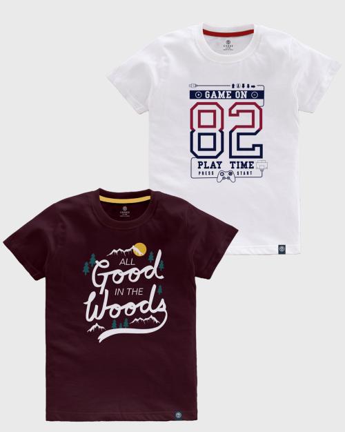 Buy CODEZ Stylish 100% Cotton Graphic Printed tshirts for Boys | Pack of 2 | Multicolor3 | 13-14 ...