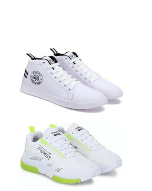 Buy MUFLIH MEN CRETTA BLACK & WHITE AND BRAZIL GREEN UK7 Online at Best ...