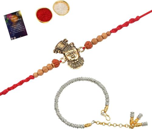 Buy Paola Multicolor Mauli Thread Rakhi With Roli Chawal Raksha Bandhan ...
