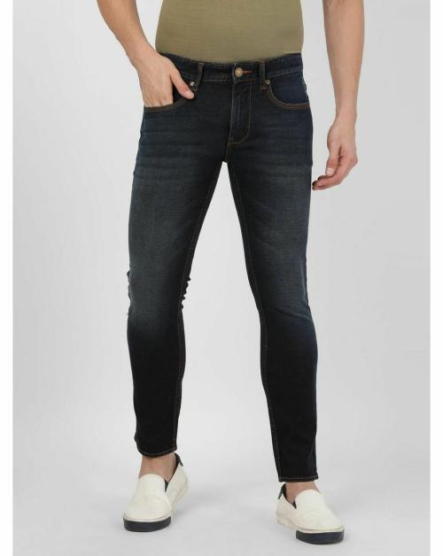 Buy LLAK Men Blue Solid Denim Blend Skinny Jeans Size 38 Online at Best ...