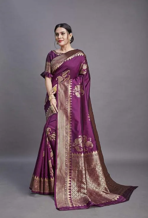 Buy PANETAR Fancy Wedding Jacquard Saree For Bridal Online at Best ...
