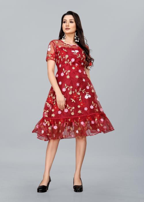 Buy JULEE Women's Net Embroidered Dress Online at Best Prices in India ...