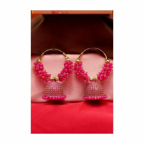 Buy Antico Traditional Ethnic Pink Color Oxidized Jhumka Jhumki Earring ...