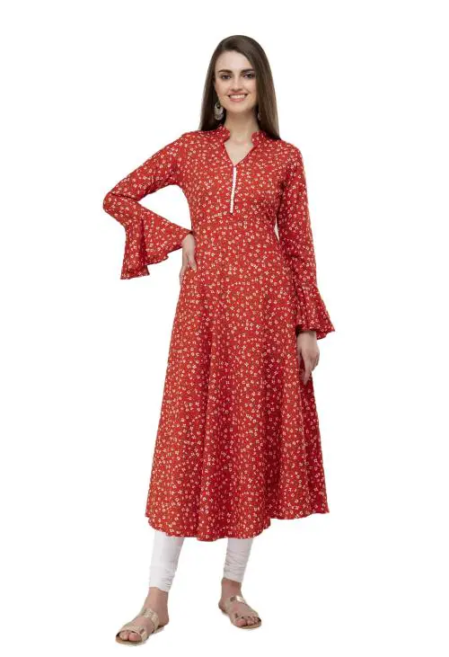 Buy EZIS FASHION Women Milk Print Anarkali Red- EZIS-A1 Online at Best Prices in India - JioMart.