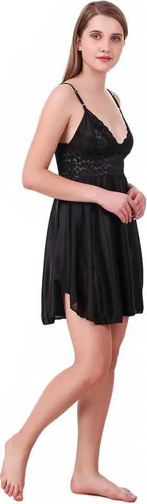 Buy PIBU Net Lace Self-Design Nighty Babydoll Night Dress For Women ...