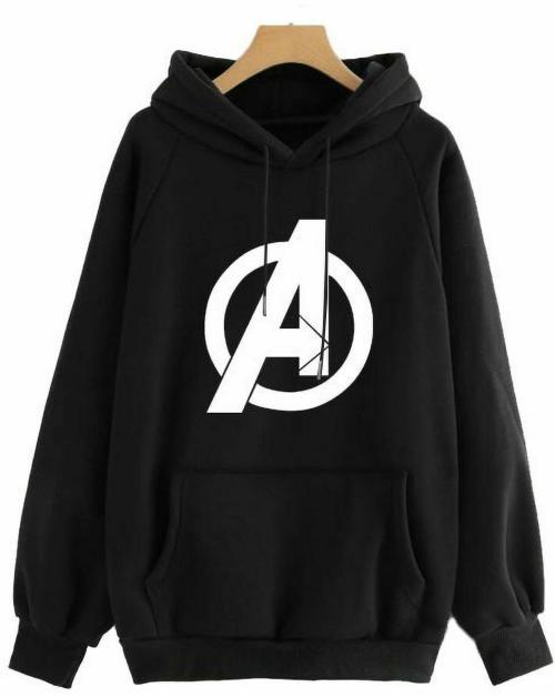 Buy Master Mark Men and Women Graphic Fleece Hooded Black Sweatshirt ...