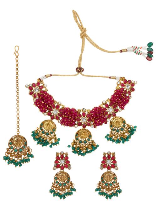 Buy MATUSHRI ART Indian Traditional Red Green Coin Design Temple ...