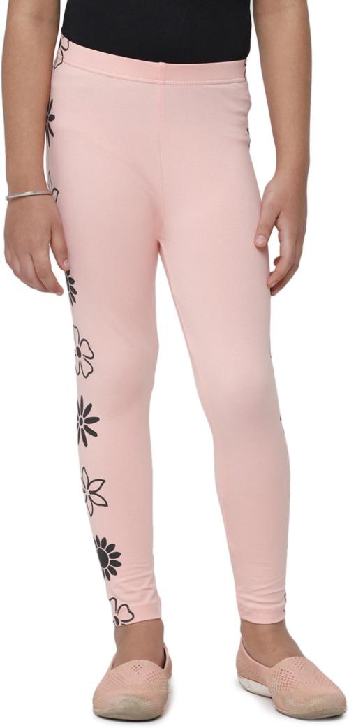Buy De Moza Girls Pink Printed Cotton Blend Legging (10-11 Years ...