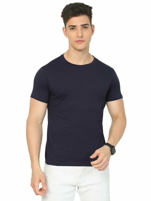 Buy FANZO FAD Men's Navy blue100% Cotton T-Shirt Online at Best Prices ...