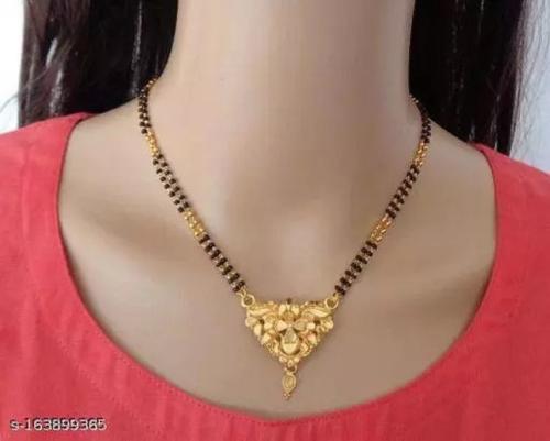 Buy JEWEON Traditional Gold Oxidised Mangalsutra Necklace with ...