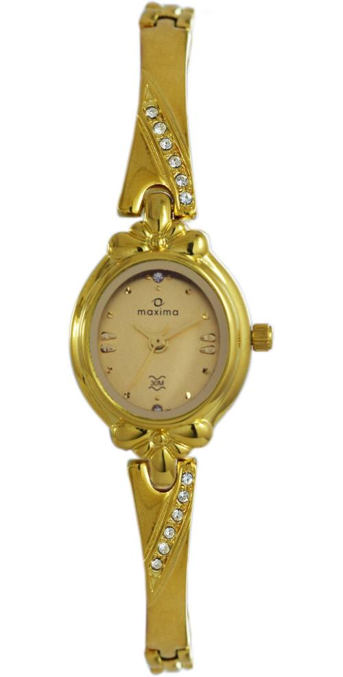 Buy Maxima Analog Beige Dial Gold Strap Watch For Women (40866BMLY ...