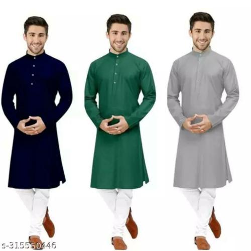 Buy SONBAI (Sirf kurta) Men Kurta combo 3 pcs (L) Online at Best Prices ...