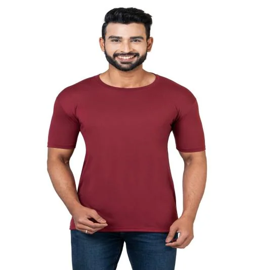 Buy Powermerc Trendy Solid Men Maroon Tees Online at Best Prices in India - JioMart.