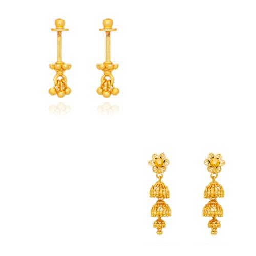 Buy arch fashion Traditional Gold Platted Bugdi&Jumkhi Earrings Pack Of 2 Pair CMB1815,1773 ...
