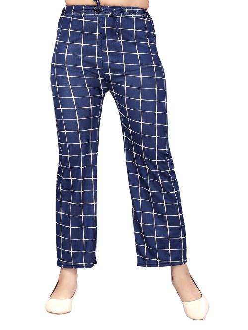 Buy Aarika Girls Navy Blue color check Pattern Palazzo Online at Best ...