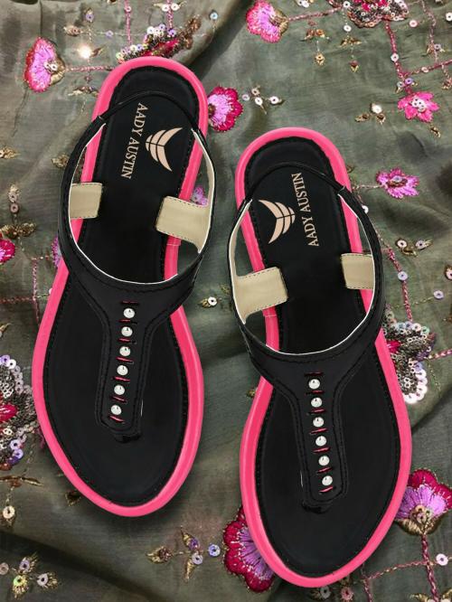 Buy Aady Austin Flat Sandals - Black Online at Best Prices in India ...